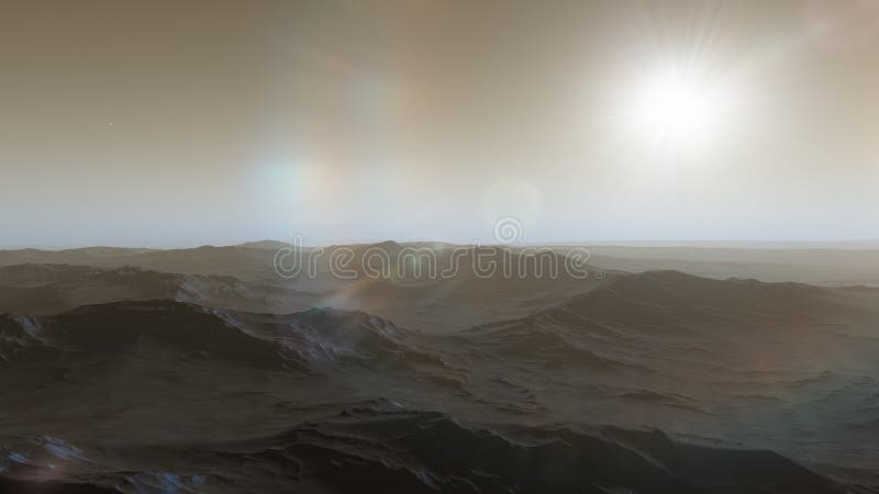 Realistic Surface of an Alien Planet, View from the Surface of an Exo ...