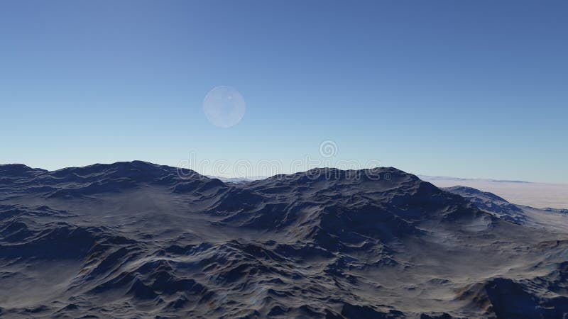 Realistic Surface of an Alien Planet, View from the Surface of an Exo ...