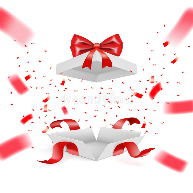 Realistic Surprise Gift Box Stock Vector - Illustration of light ...