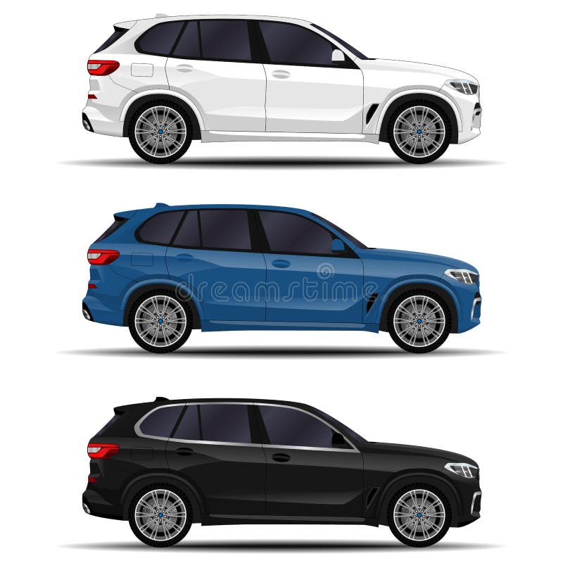 Realistic SUV cars set stock vector. Illustration of design - 130398723