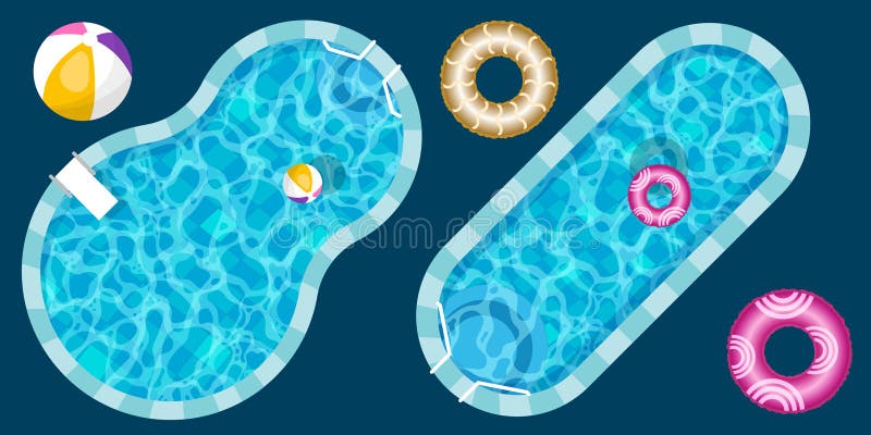 Realistic Swimming Pool Bottom with Blue Water Waves Texture. Summer ...