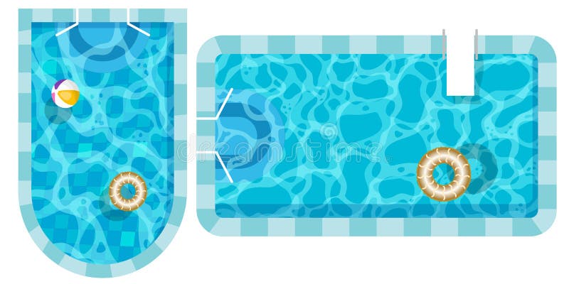 Realistic Swimming Pool Bottom with Blue Water Waves Texture. Summer ...