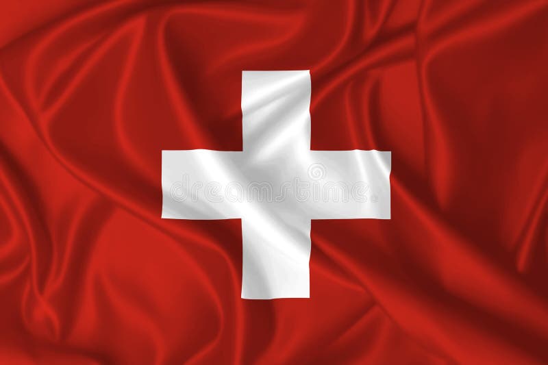 Realistic Switzerland Flag on Silk Texture Stock Photo - Image of ...