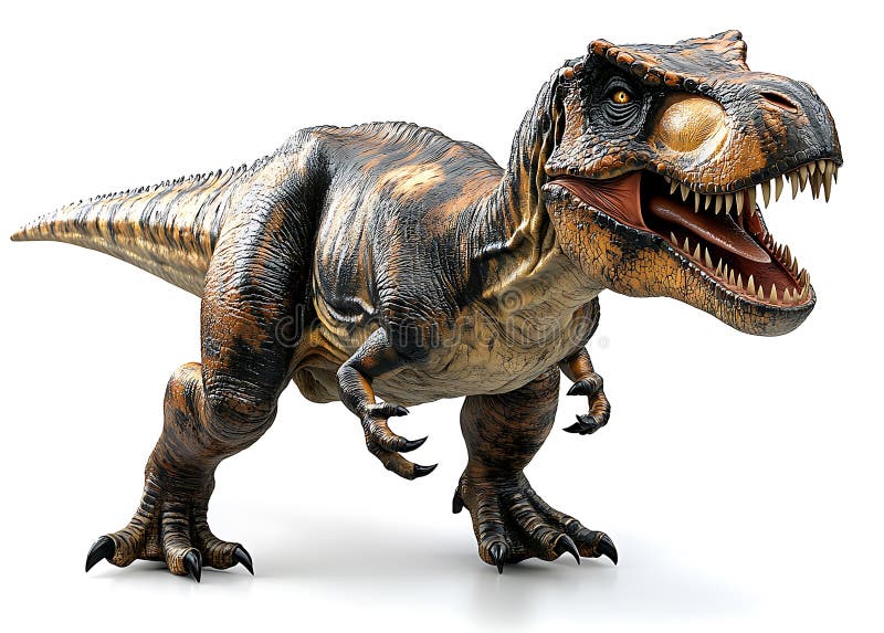 Realistic T-Rex Model Roaring in a Dynamic Pose. Stock Illustration ...