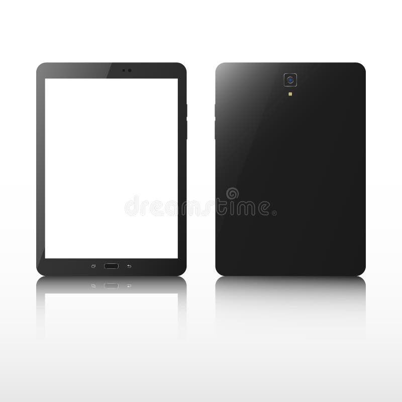 Realistic Tablet. Black Tablet. Stock Vector - Illustration of detailed ...
