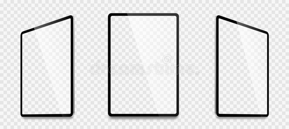 Realistic Tablet Computer Mockup Set. Tablet PC Realistic Mockup Front ...