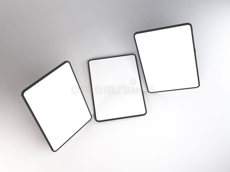 Realistic Tablet Device Mockup Template Scene Stock Illustration ...