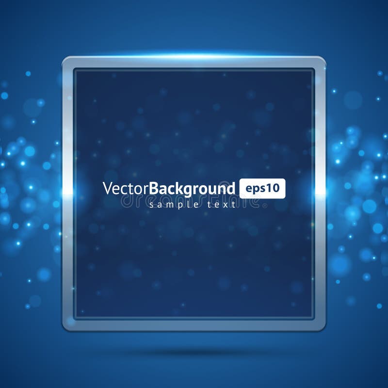 Realistic Tablet Device Square Blue Frame Display Background Place for ...