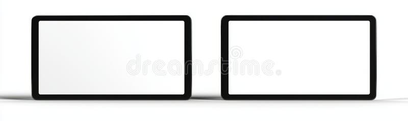 A Realistic Tablet Frame with a Blank Screen, Shown in a Rotated ...