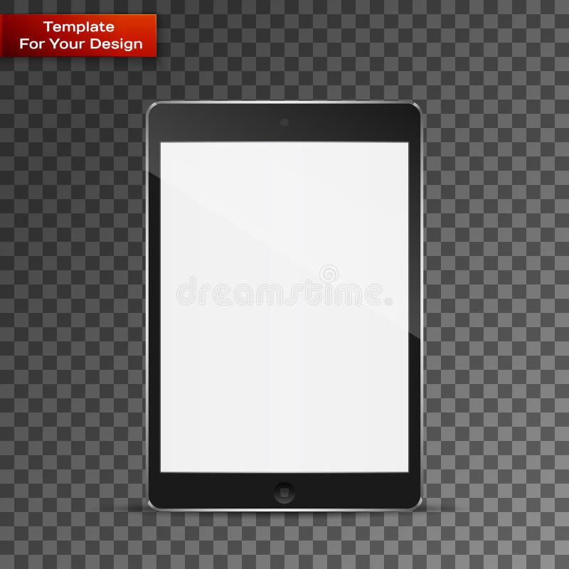 Black Tablet PC with Transparent Screen, Frame only. Vector ...