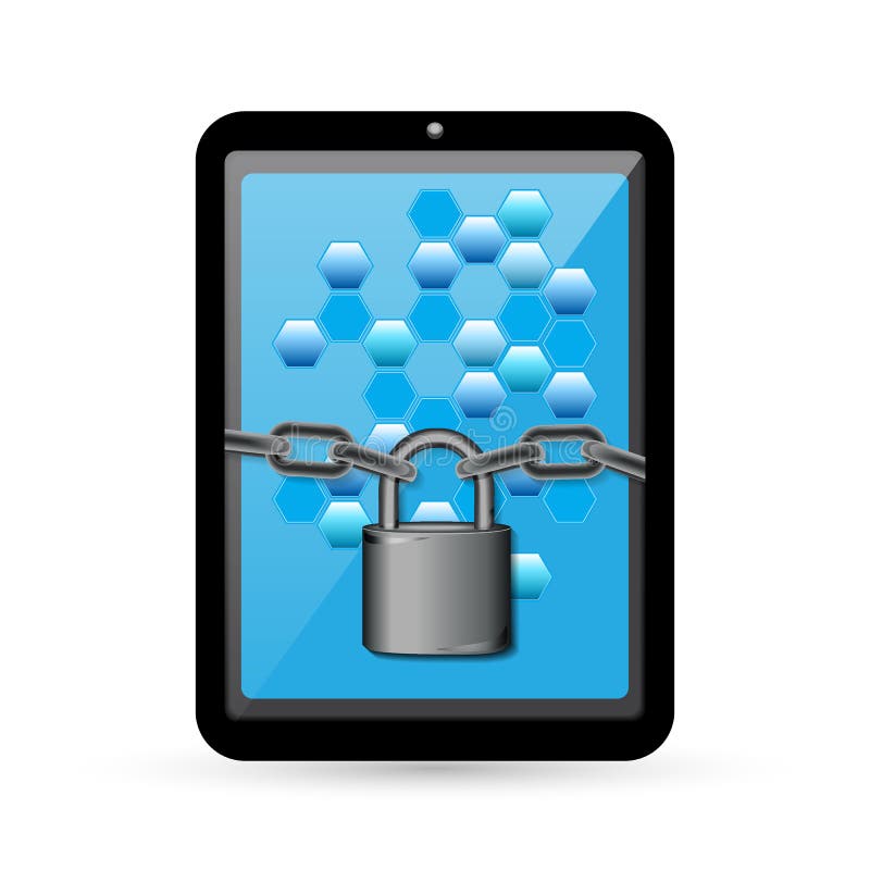 Realistic Tablet PC Computer or Smartphone with Data Cells on the ...