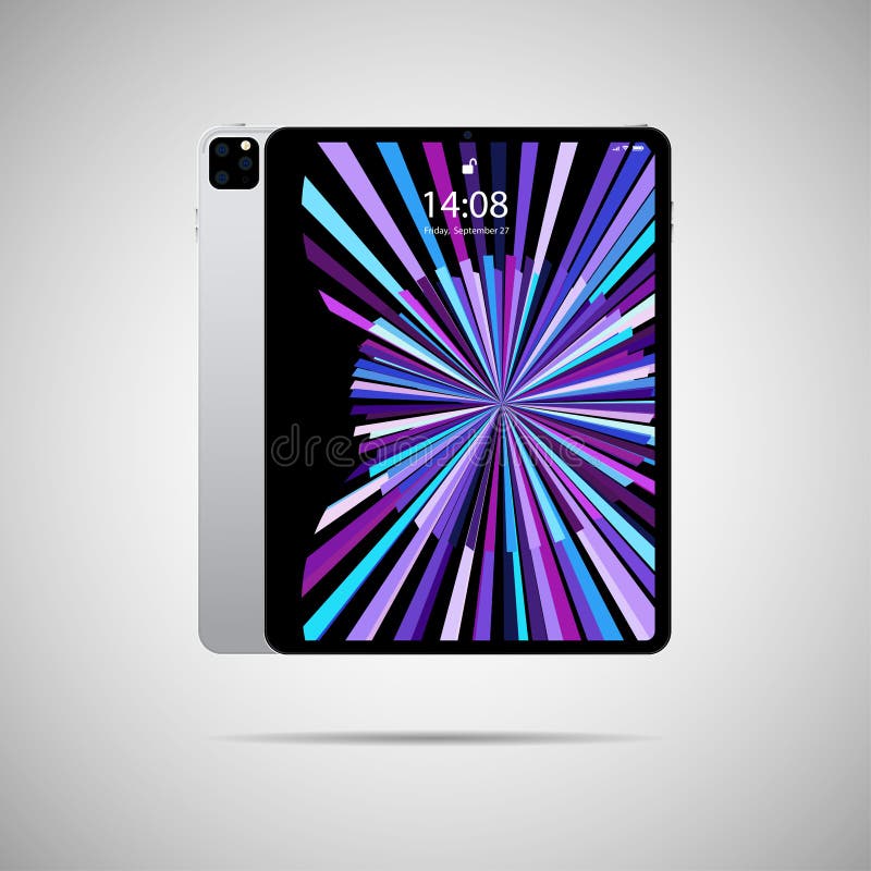 Realistic Tablet PC. Vector Illustration in Trendy Thin Frame Design ...