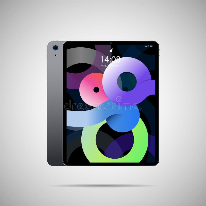 Realistic Tablet PC. Vector Illustration in Trendy Thin Frame Design ...