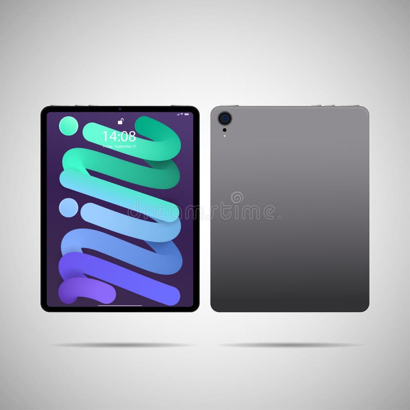 Realistic Tablet PC. Vector Illustration in Trendy Thin Frame Design ...