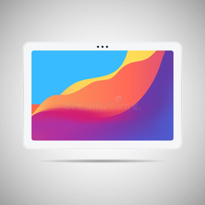 Realistic Tablet PC. Vector Illustration in Trendy Thin Frame Design ...