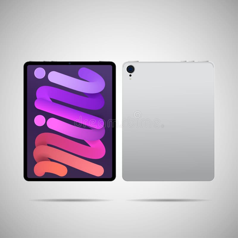 Realistic Tablet PC. Vector Illustration in Trendy Thin Frame Design ...