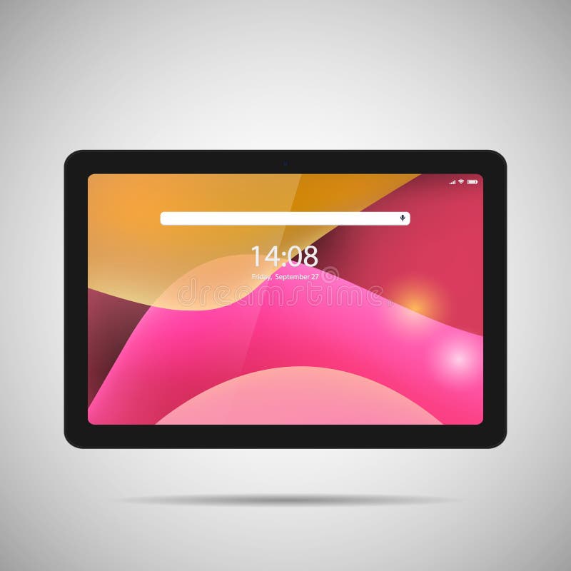 Realistic Tablet PC. Vector Illustration in Trendy Thin Frame Design ...