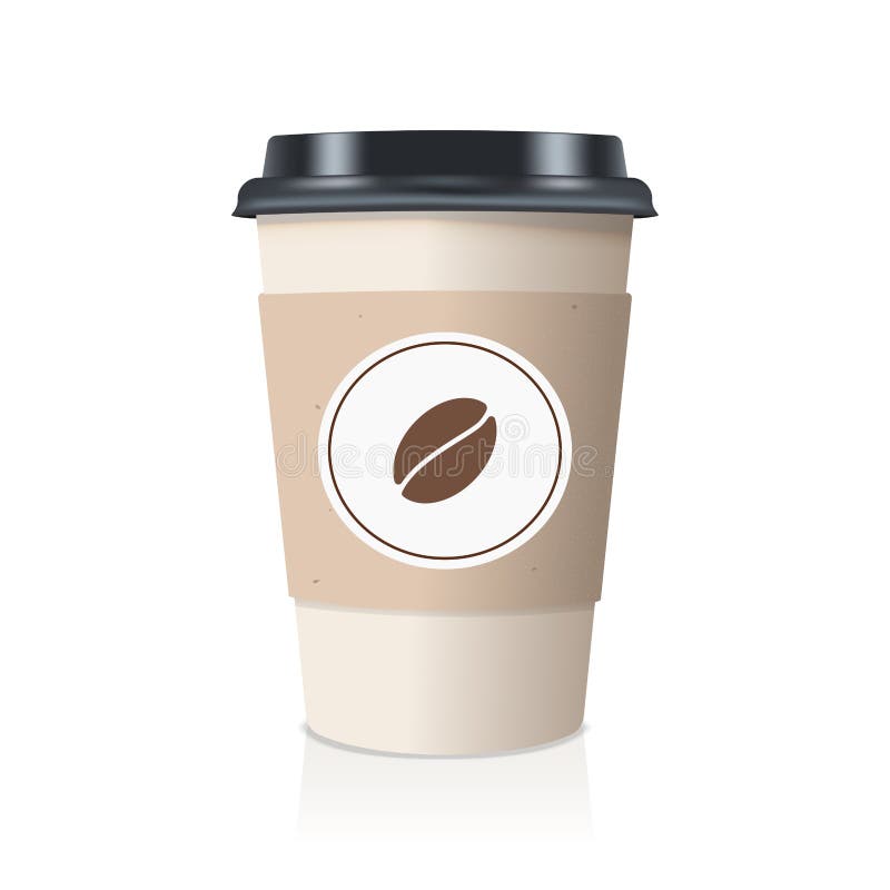 Realistic Take Away Paper Coffee Cup. Vector Illustration. Stock Vector ...