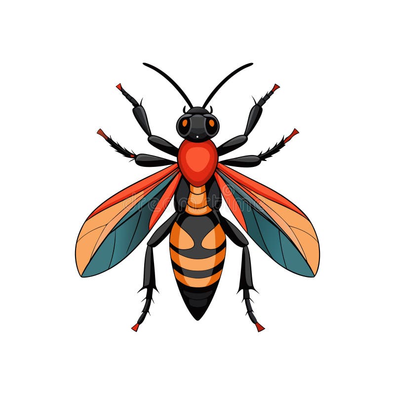 Realistic Tarantula Hawk Artwork Highlighting Natural Features Stock ...