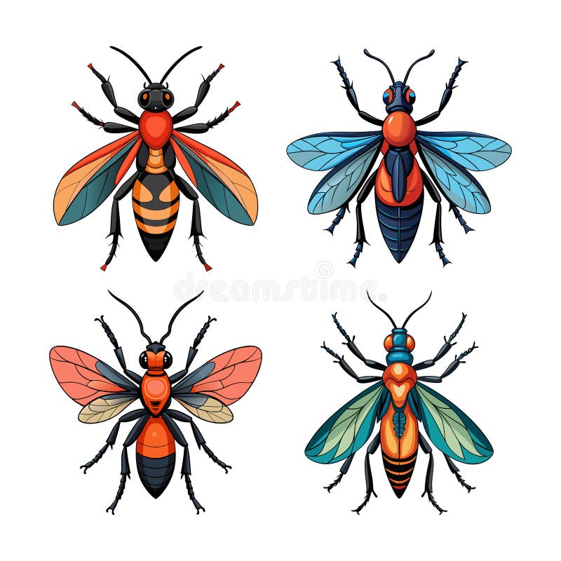 Realistic Tarantula Hawk Artwork Highlighting Natural Features Stock ...