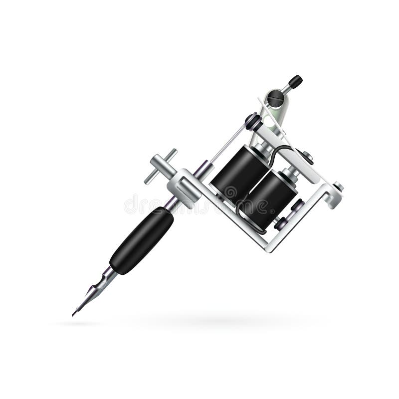 Realistic Tattoo Machine stock vector. Illustration of paint - 90715752