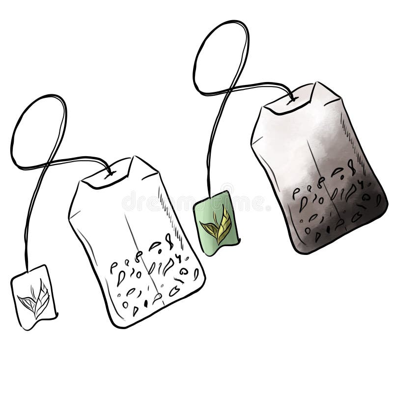 Realistic Tea Bag with Paper Label. Tea Bags. Tea Drink Design. Tea Bag ...