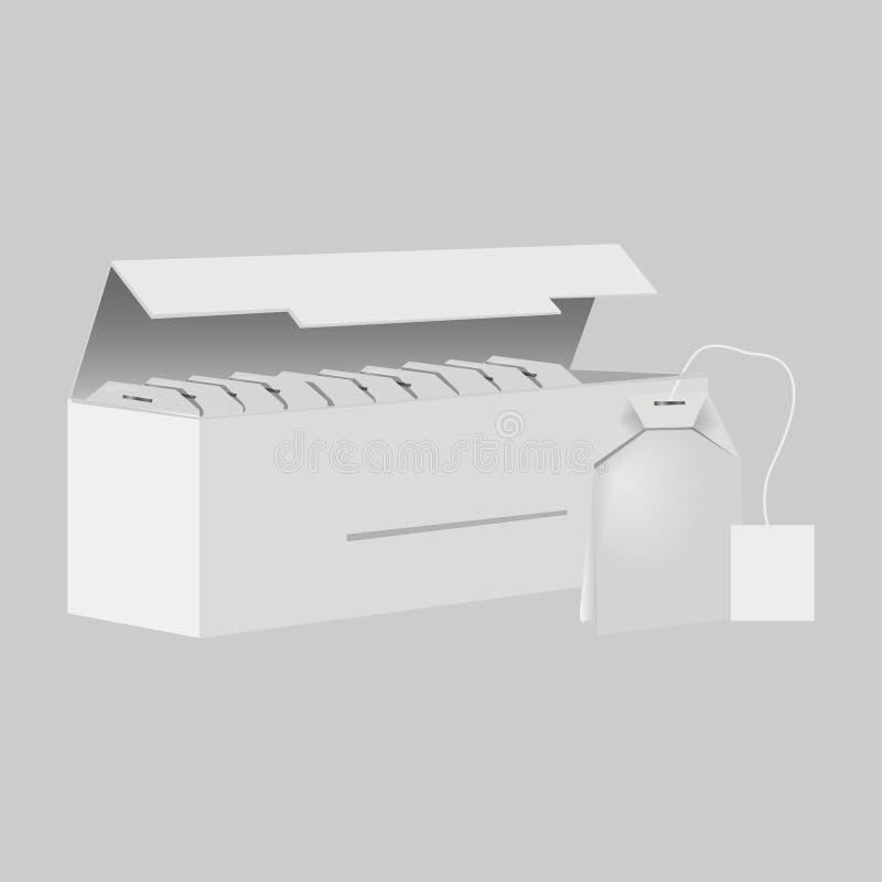 Realistic Tea Packaging and Tea Bag. Vector Illustration Stock ...