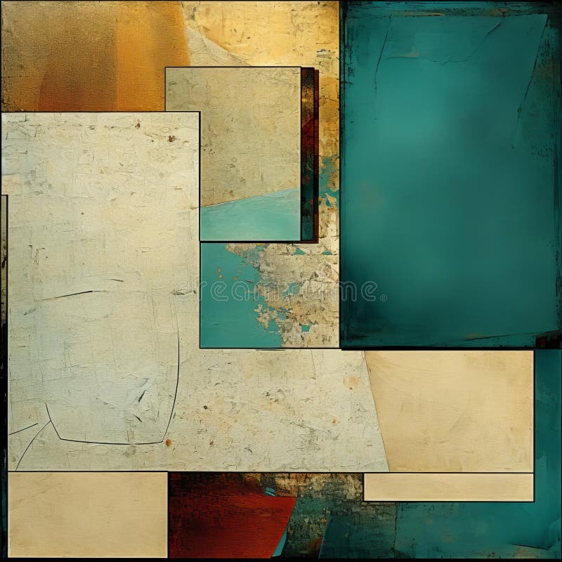 Realistic Teal and Beige Collage Background Textures Design Stock ...