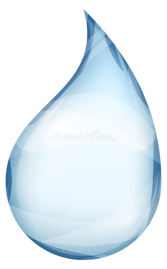 Blue Droplet. Realistic Water Drop Stock Illustration - Illustration of ...