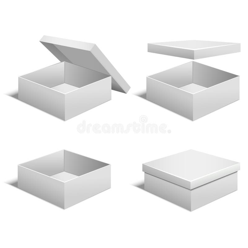 Realistic Template Blank White Box. Vector Stock Vector - Illustration ...