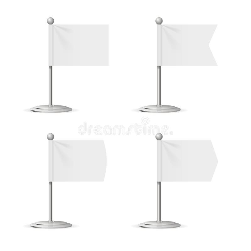 Hanging Clear White Flag Template Stock Illustration - Illustration of ...