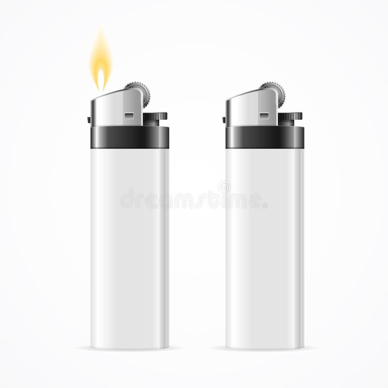 Realistic Template Blank White Lighter. Vector Stock Vector ...