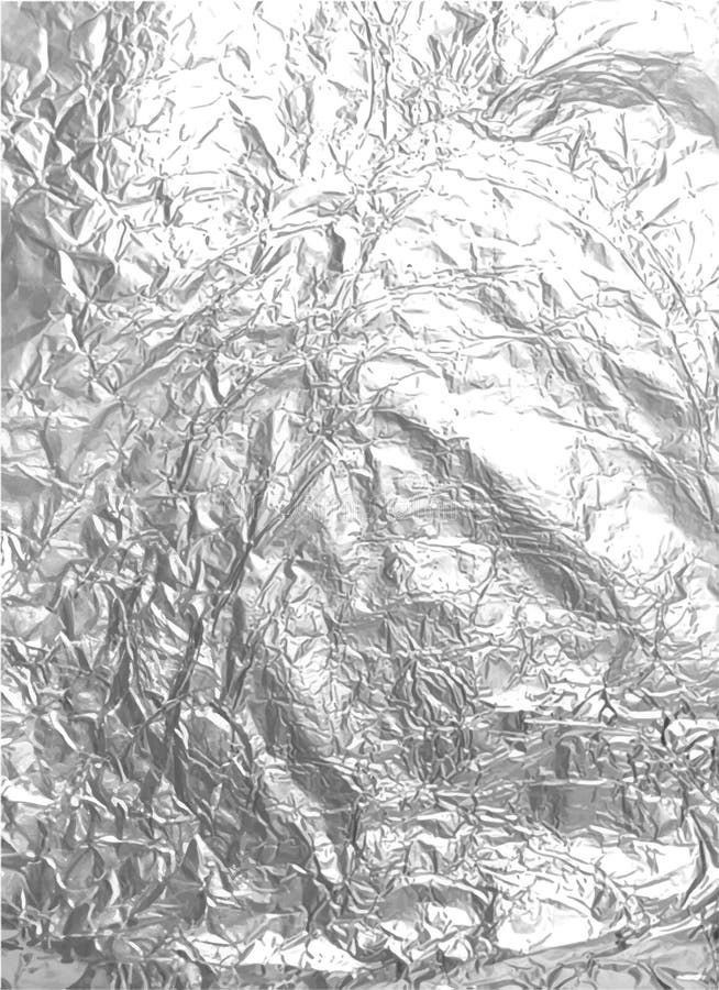Realistic Textured Rectangular Background Made of Crumpled Silver Foil ...