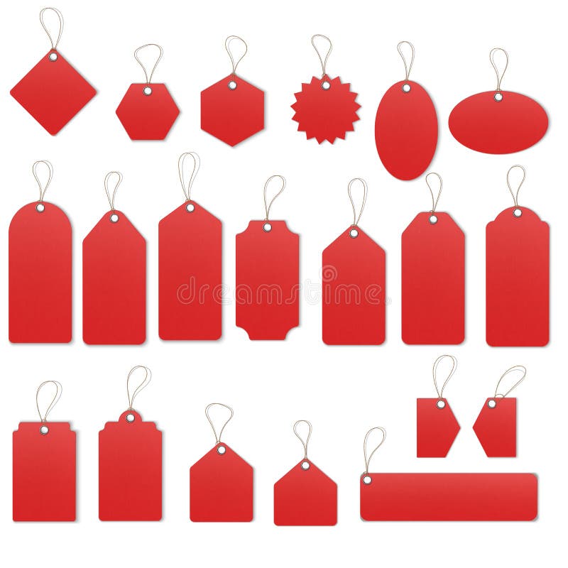 Realistic Textured Sell Tags with Ropes. Vector. Stock Vector ...