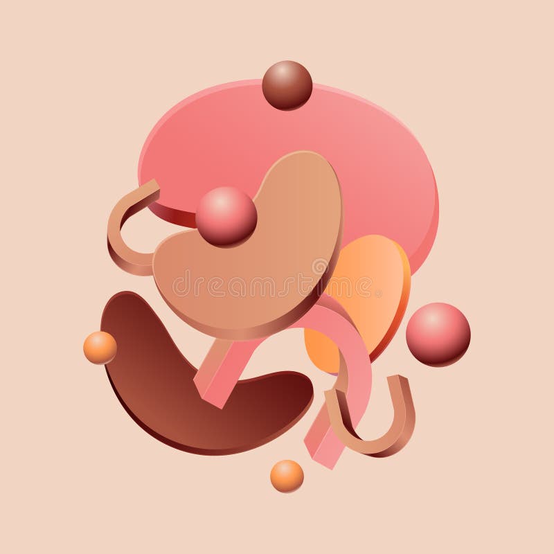 Realistic Three-dimensional Floating Shapes Background Vector ...