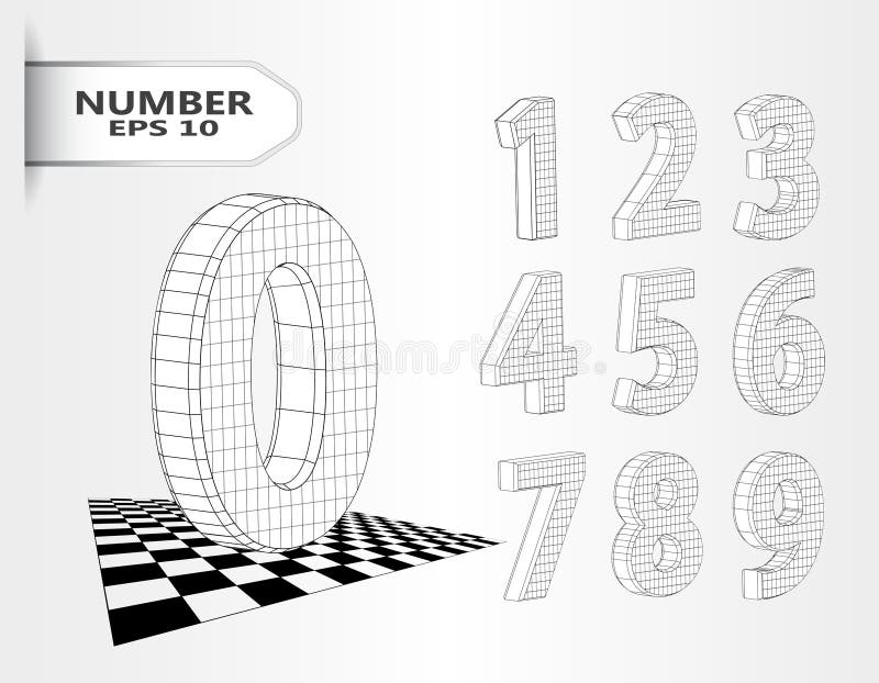 3d Geometric Numbers on White Background. Mathematics Symbols, Stylish ...