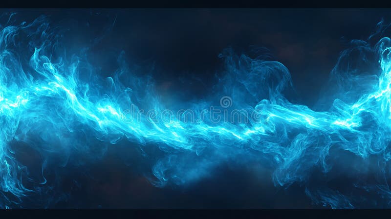 Realistic Thunder Light and Blue Smoke Cloud Bottom Frame Stock ...