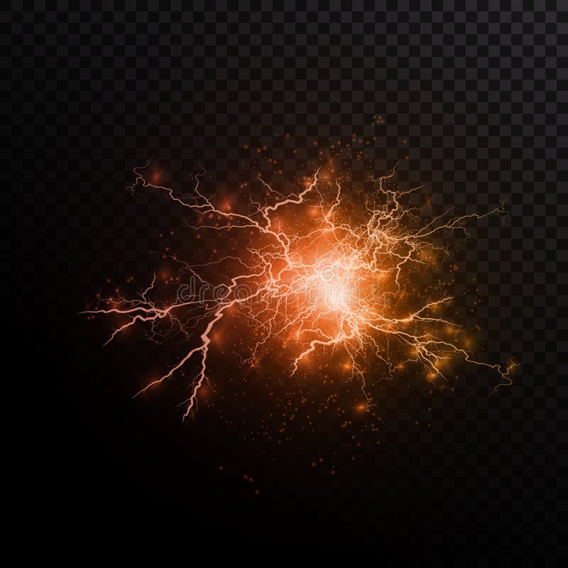 Realistic Thunderstorm Electric Lightning Effect with Glowing and ...