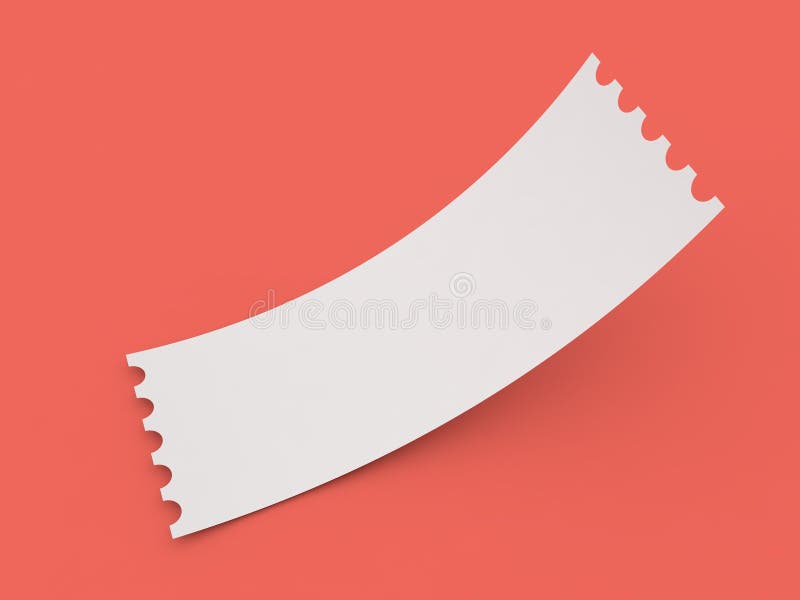 Realistic Ticket Voucher Mockup on Red Background. Stock Illustration ...