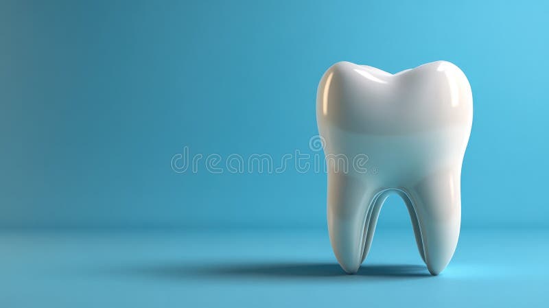 Realistic Tooth Model on Blue Background Highlighting Dental Health ...