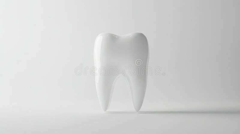 Realistic Tooth Model on White Background for Dental Health Concept ...