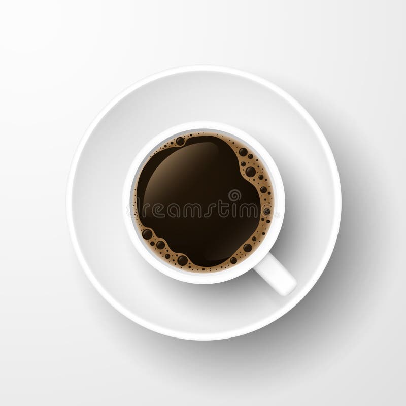 Coffee Cup Top View. Realistic Porcelain Mug Stock Vector ...