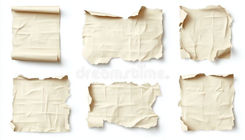 Realistic Torn Notebook Paper Sheet Fragments for Digital Projects and ...