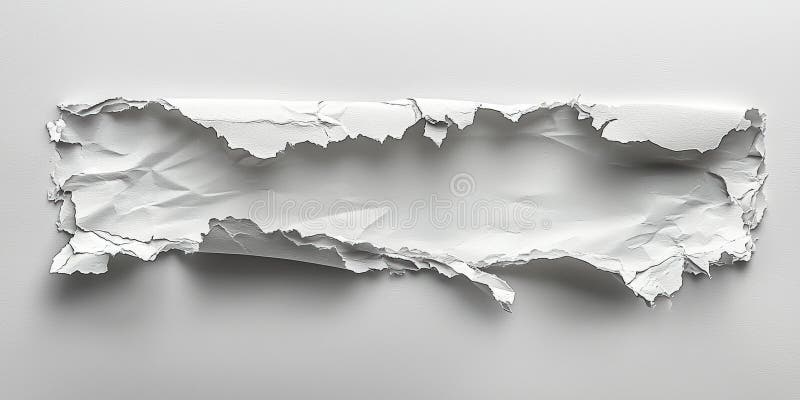 Torn Paper Edges on White Background - Rough and Textured Look Stock ...