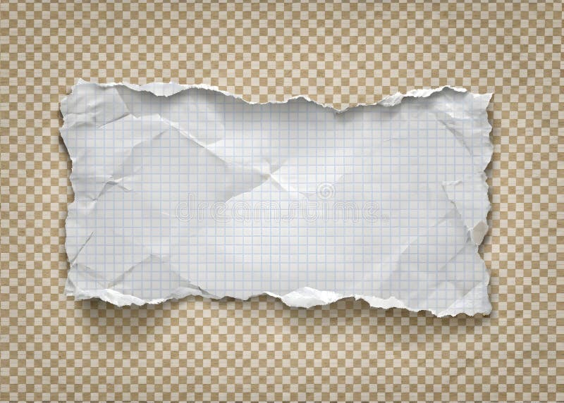Realistic Torn Paper Sheet Background Stock Illustration - Illustration ...
