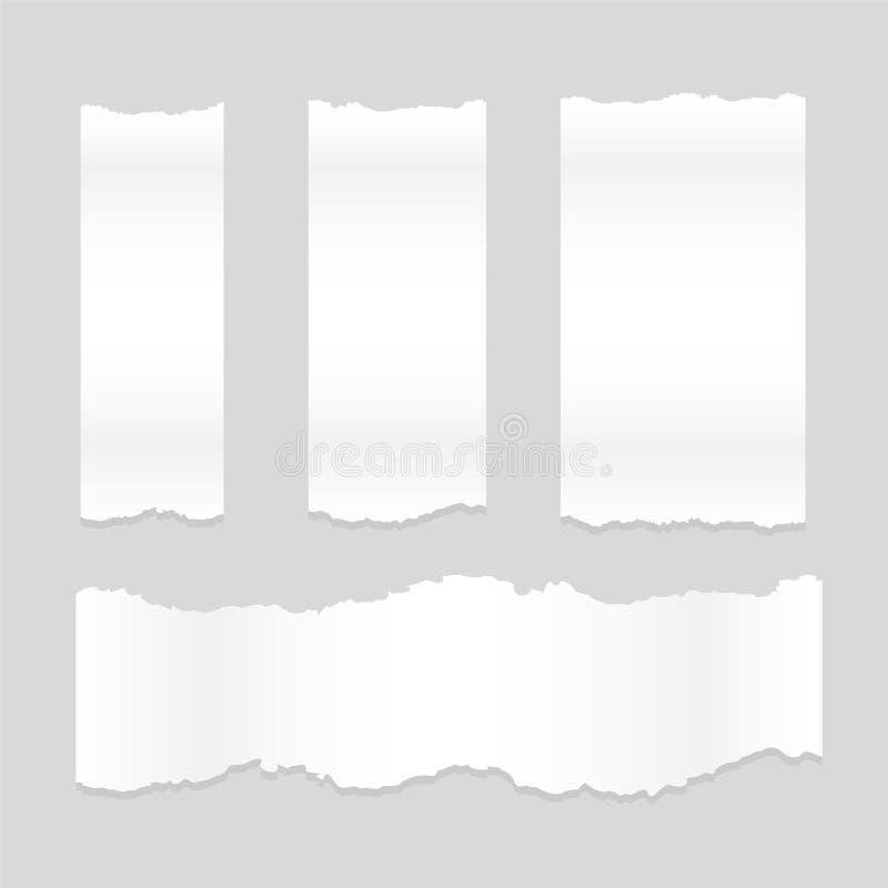 Realistic Torn Ripped Papers Sheet Textures Set Stock Vector ...