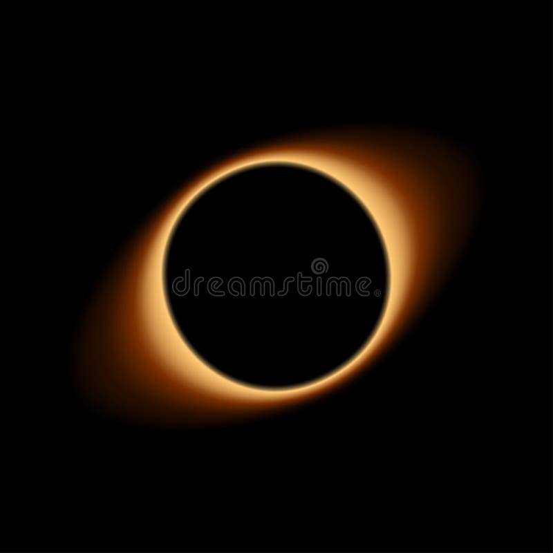 Realistic Total Solar Eclipse, Blurred Light Overlay Effect on Black ...