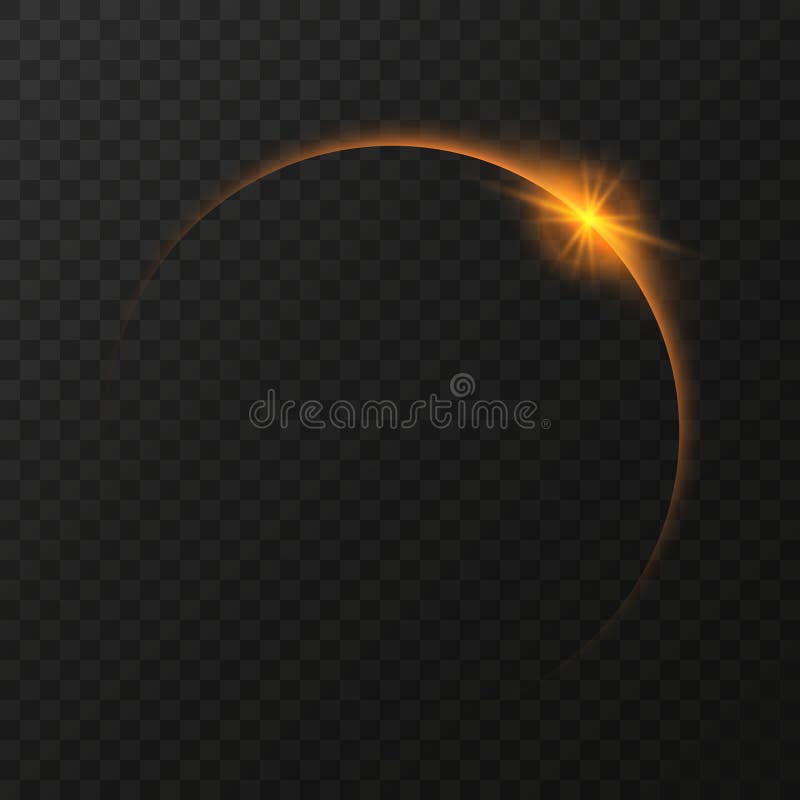 Realistic Total Solar Eclipse with Shining Star Stock Vector ...