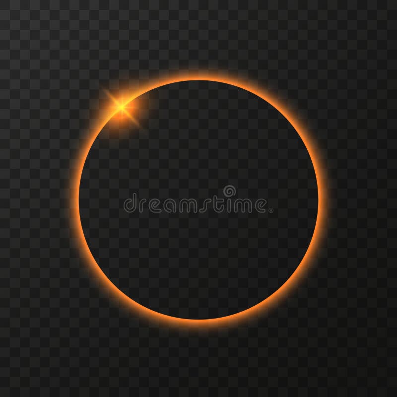 Realistic Total Solar Eclipse with Shining Star Stock Vector ...