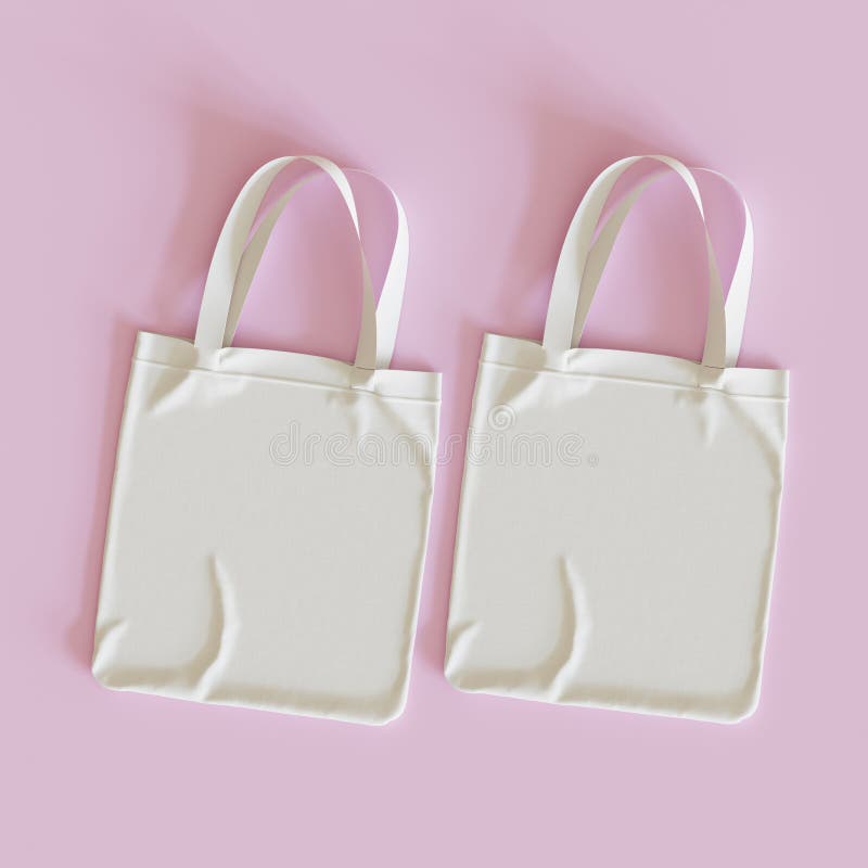 Tote Bag White Color Realistic Textures Stock Illustration ...